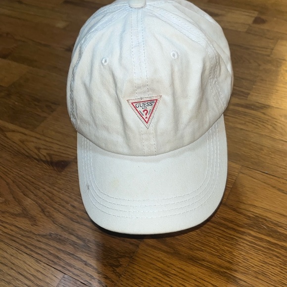 Guess | Accessories | Vintage Guess Usa Triangle Logo White Adjustable ...